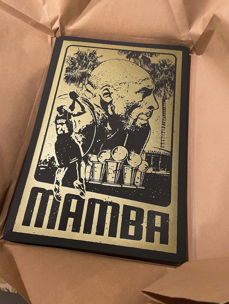 Kobe Bryant Mamba Los Angeles Lakers Art Print 12x18 Screen Printed ...