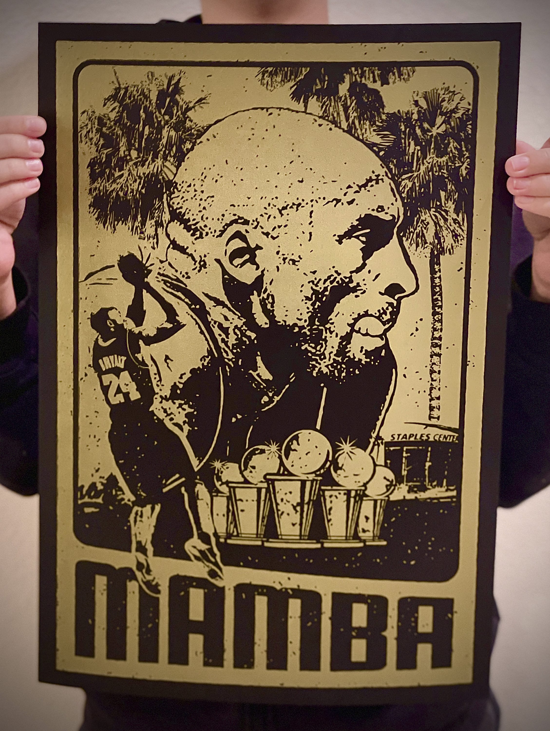Kobe Bryant Mamba Los Angeles Lakers Art Print 12x18 Screen Printed ...