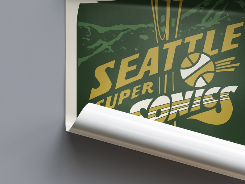 Seattle Super Sonics NBA Vintage Poster Art Print - Etsy