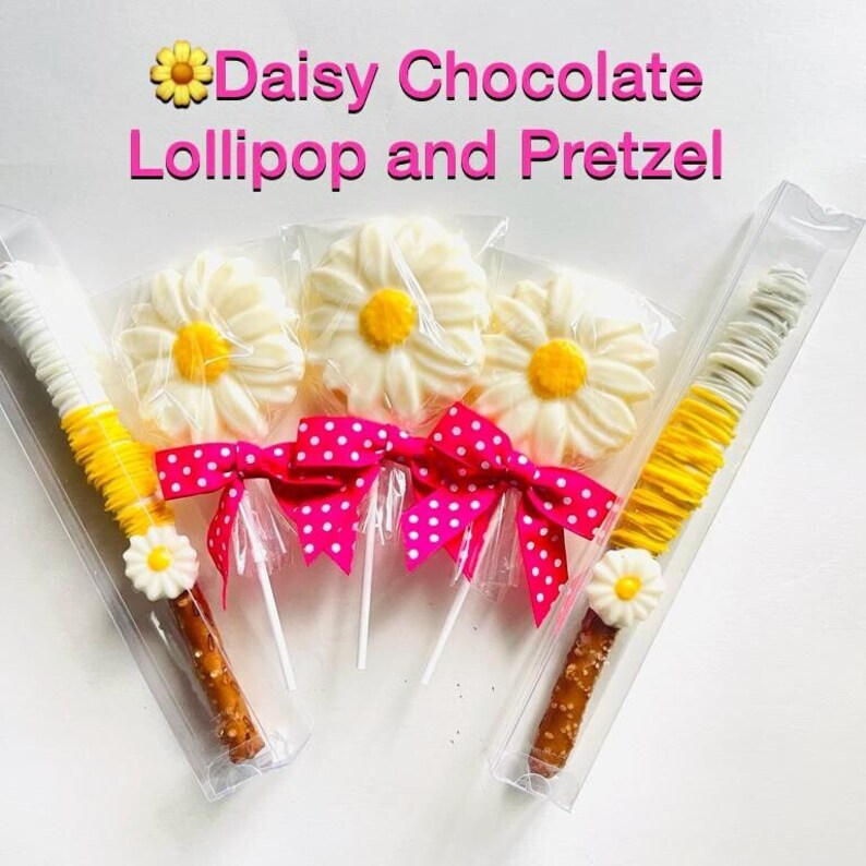 Daisy Chocolate Lollipops and Daisy Chocolate Pretzels - Etsy