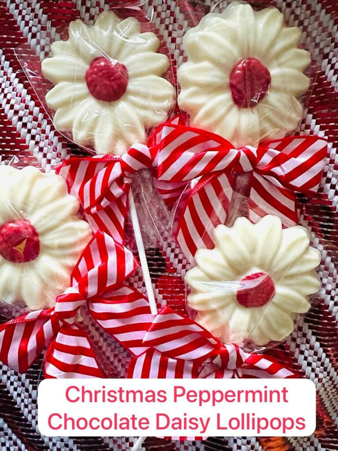 Christmas Peppermint Chocolate Daisy/daisy Chocolate Lollipop - Etsy