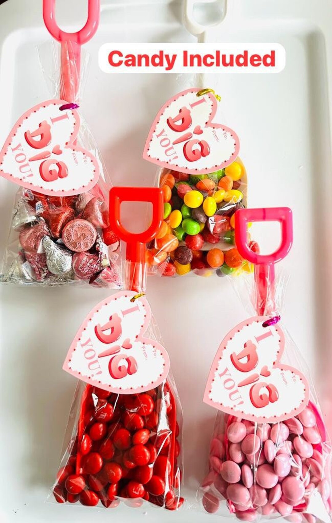I Dig You Valentines Shovel, M&ms Treat Bag, Valentines Classroom Gift ...