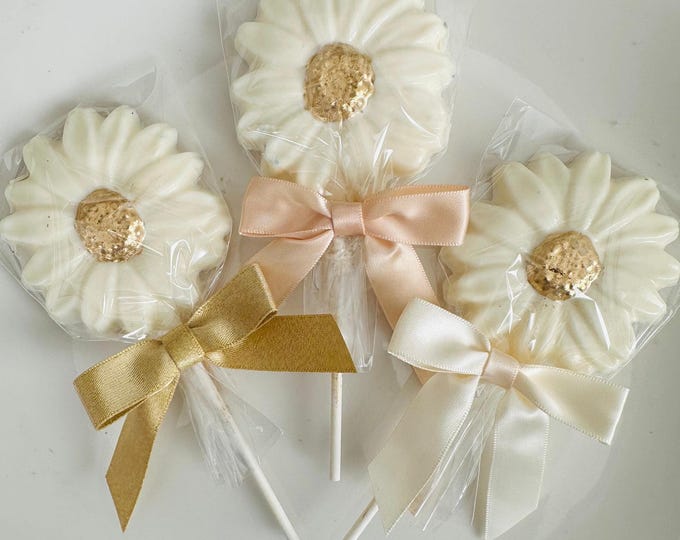 Daisy Chocolate Lollipops/spring Flowers Lollipop/daisy Lollipops ...