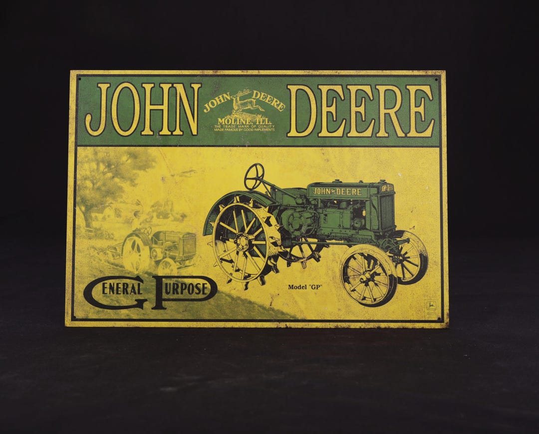 Vintage John Deere Large Metal Advertising Sign Decorative Metal Sign ...