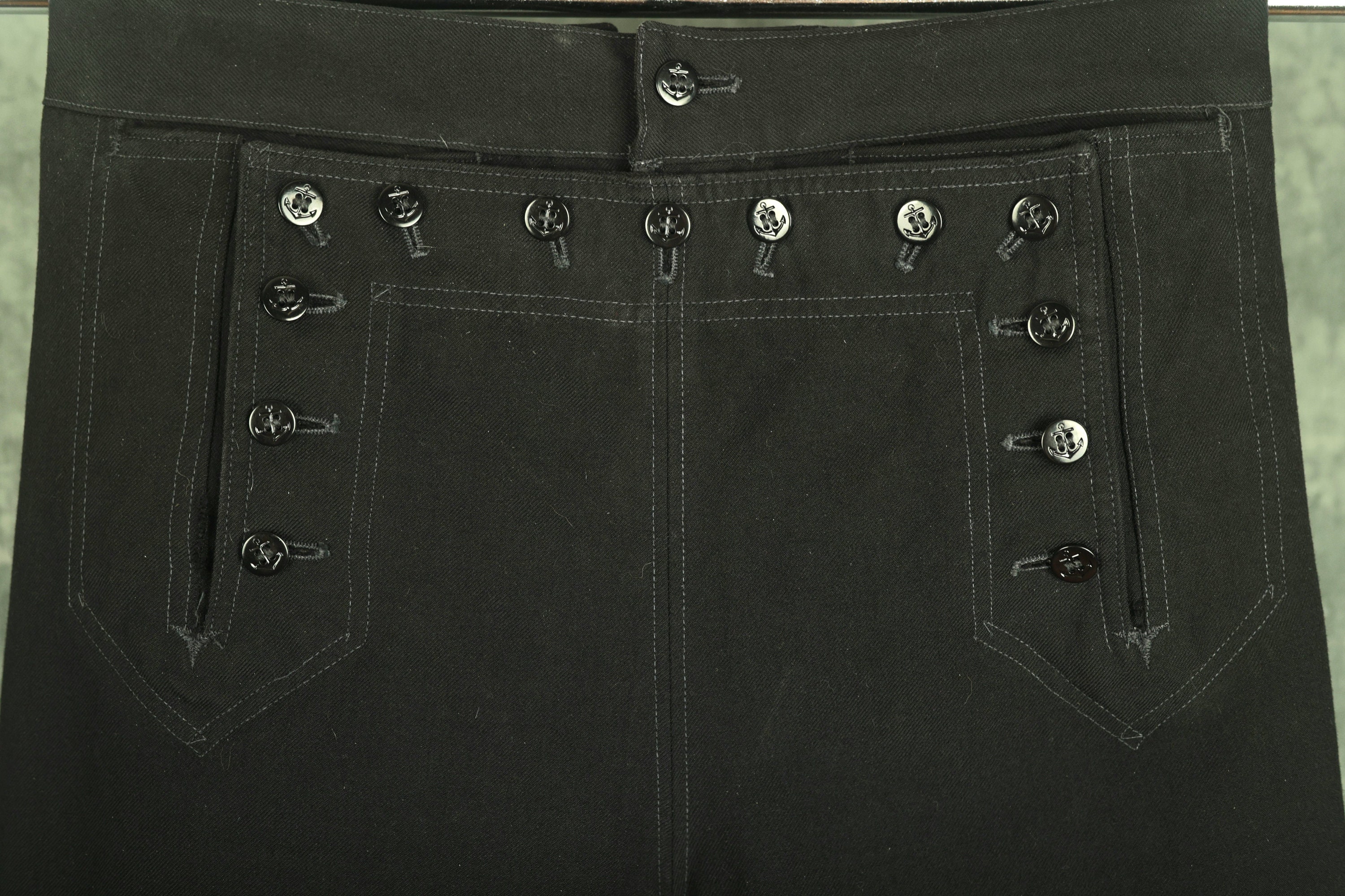 Vintage Wool Navy Sailor 13 Button Bell Bottom Pants Cracker Jack ...