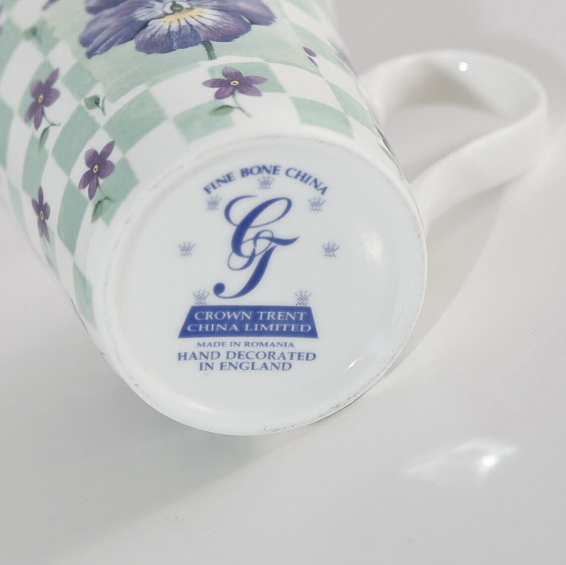 Crown Trent Fine Bone China Violet Mug Made in Romania Hand Decorated ...