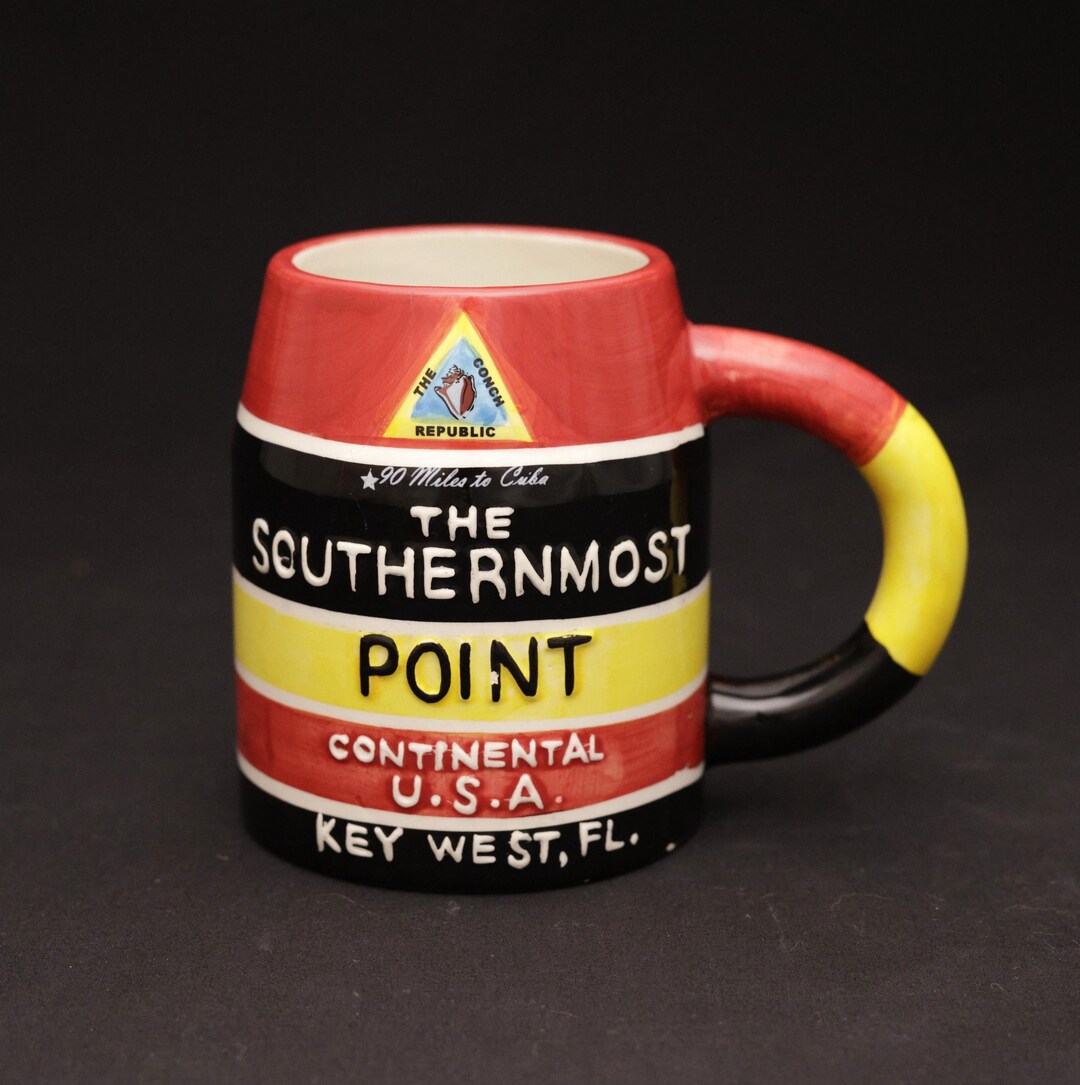Key West Florida Southernmost Point Mug, Ceramic Conch Republic Mile ...