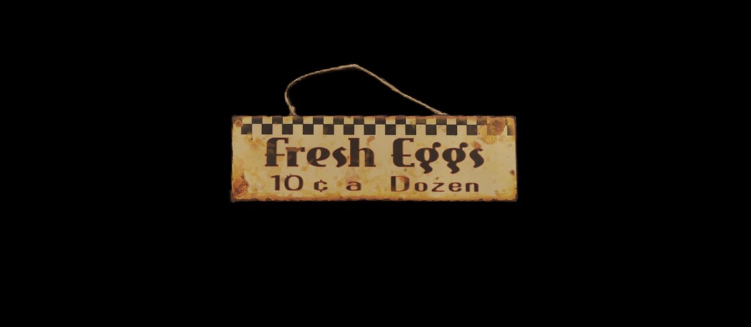 Vintage “fresh Eggs 10 Cents a Dozen” Metal Sign – Rustic Farmhouse ...