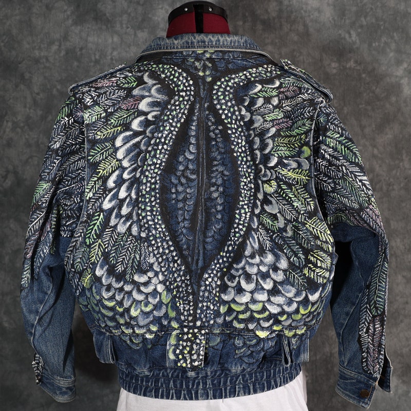 Painted Denim Jacket - Etsy