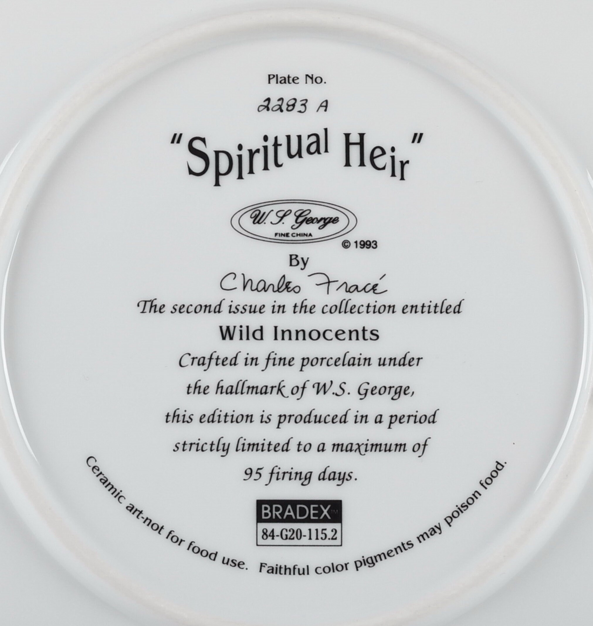 Spiritual Heir by Charles Fracé Vintage Bradex Collector Plate 1993 - Etsy