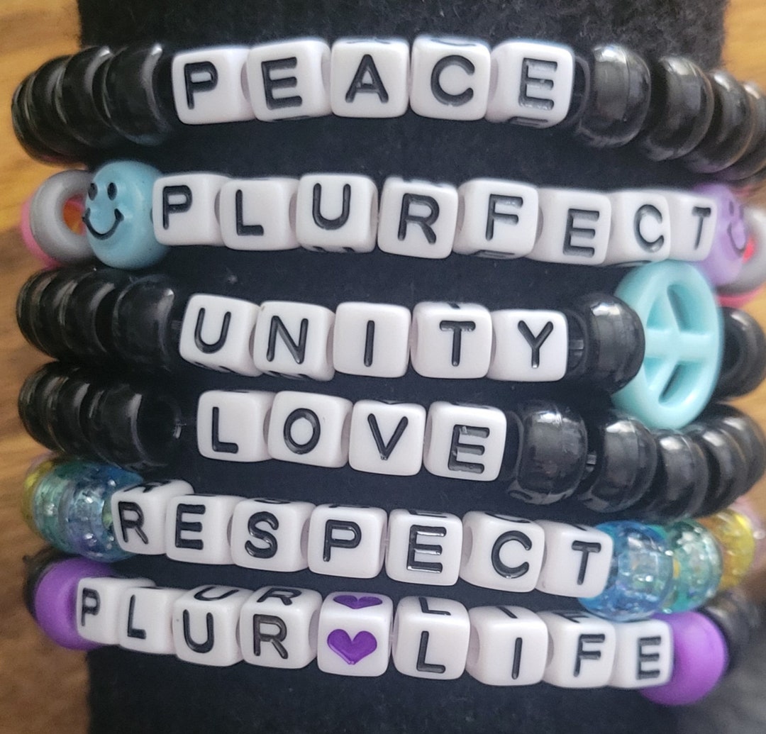 KANDI Rave Bracelet Bulk Cute 6 Total PLUR Bracelets - Etsy