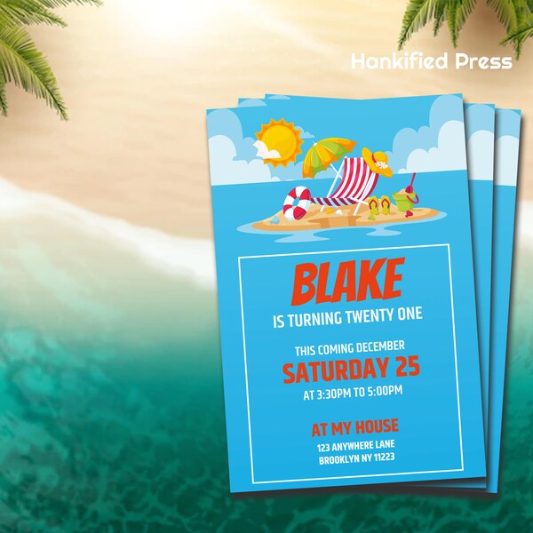 Island Vibes Invitation - Etsy
