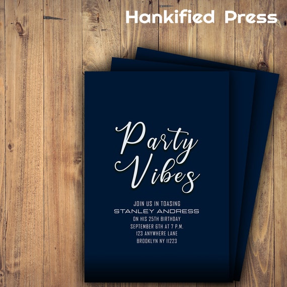 Fun Script Birthday Bash Invitation Card 5x7 Editable PDF - Etsy