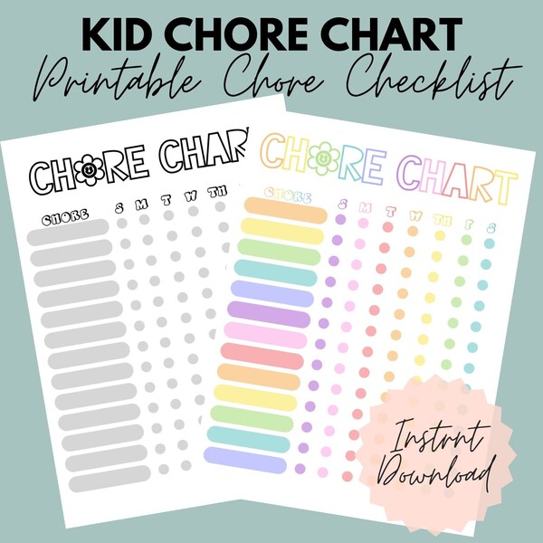 Little Girl Chore Chart - Etsy