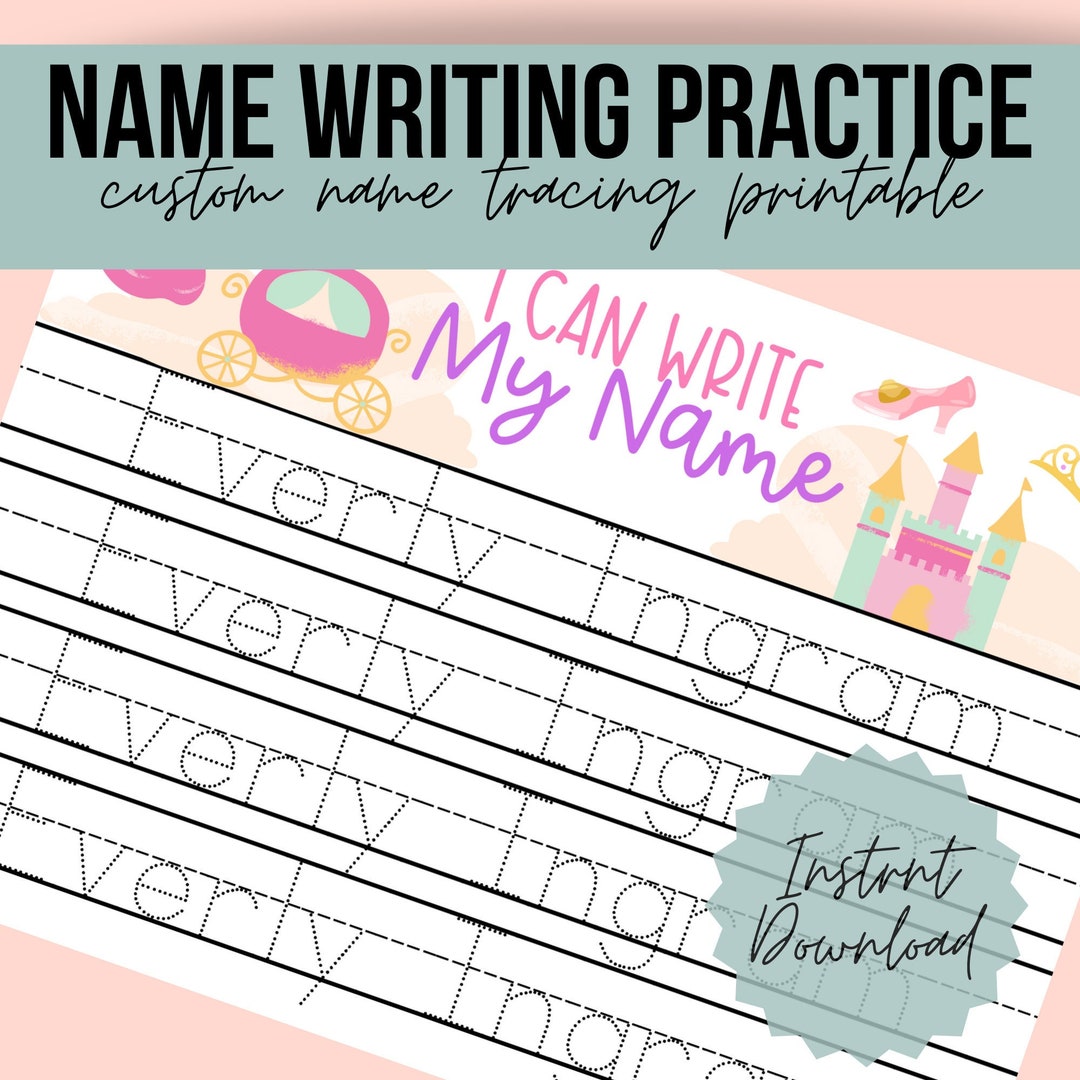 Name Writing Practice Princess ABC for Girls Homeschool Sight Words ...