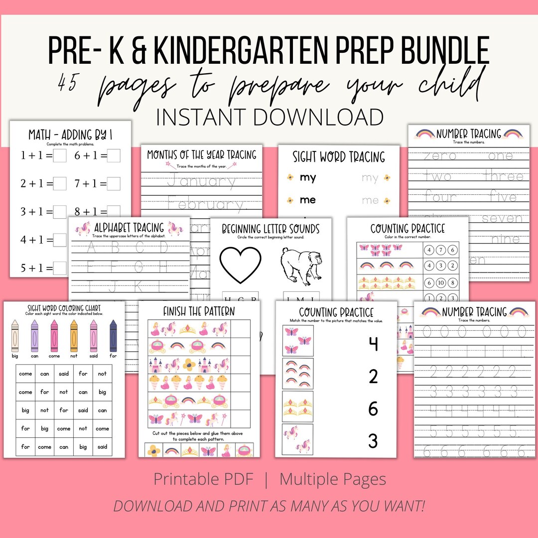 Prek and Kindergarten Prep Binder Review ABC Counting Patterns ...