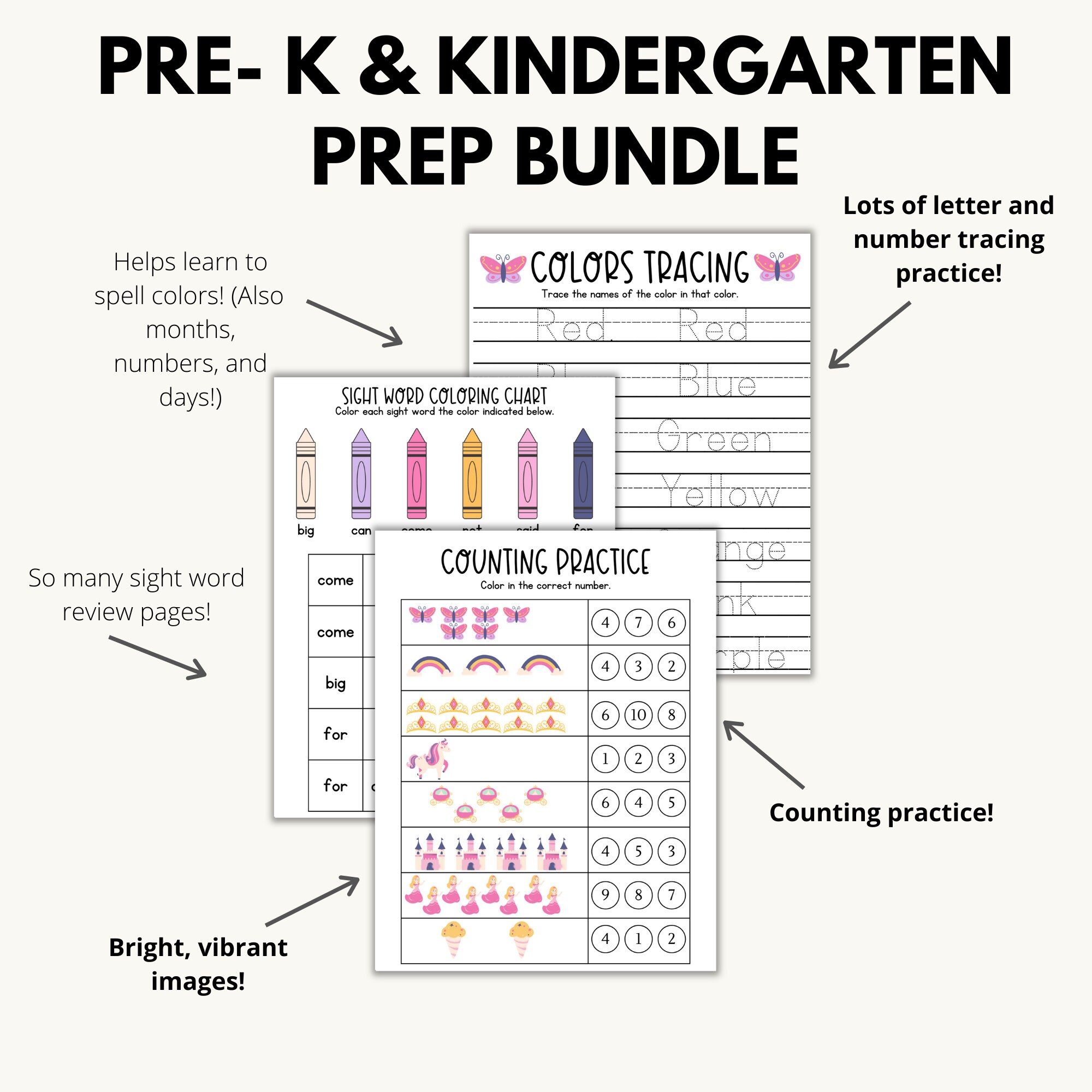 Prek and Kindergarten Prep Binder Review ABC Counting Patterns ...