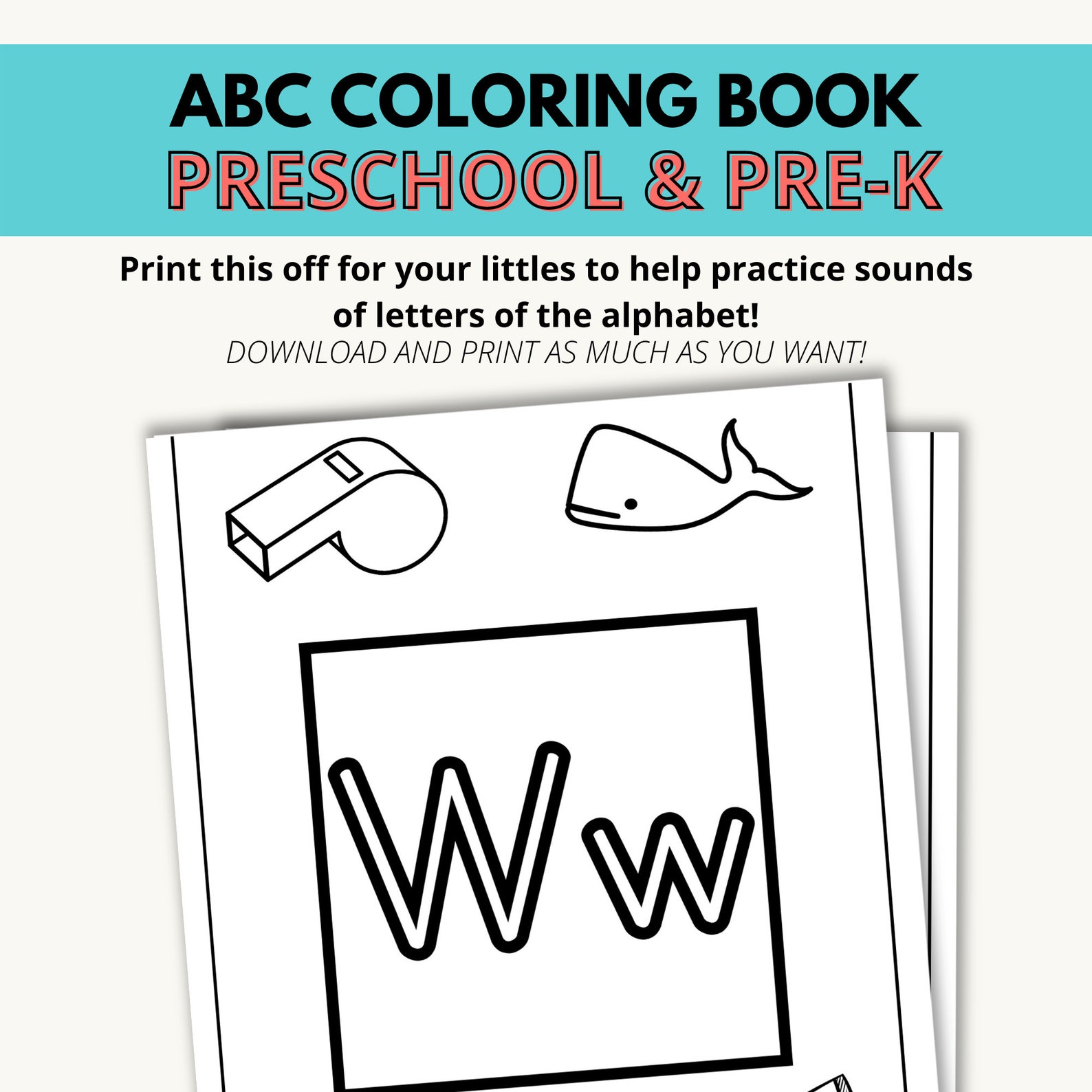 ABC Coloring Book Alphabet Coloring Book ABC Prek Preschool Practice ...
