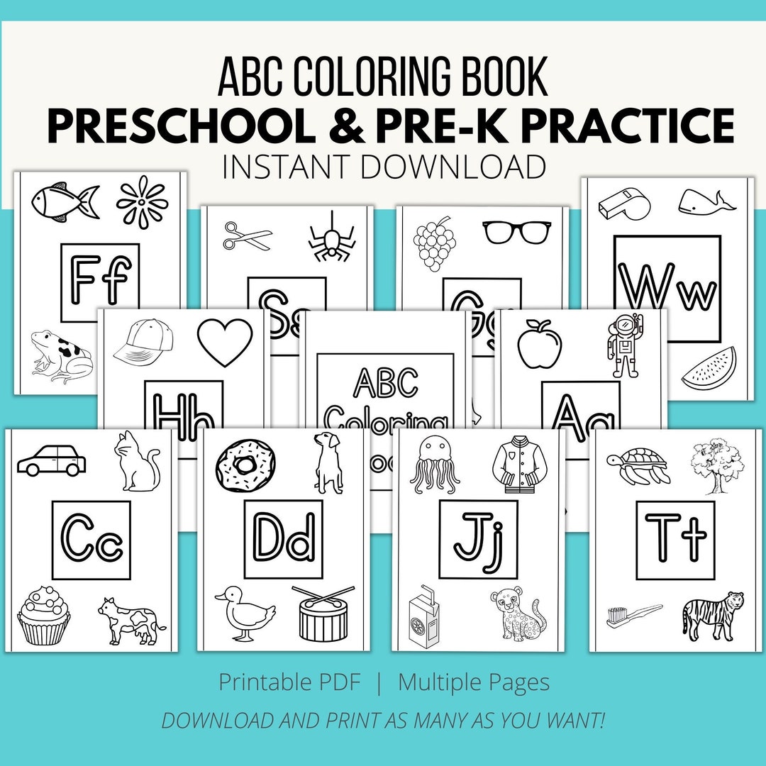 ABC Coloring Book Alphabet Coloring Book ABC Prek Preschool Practice ...