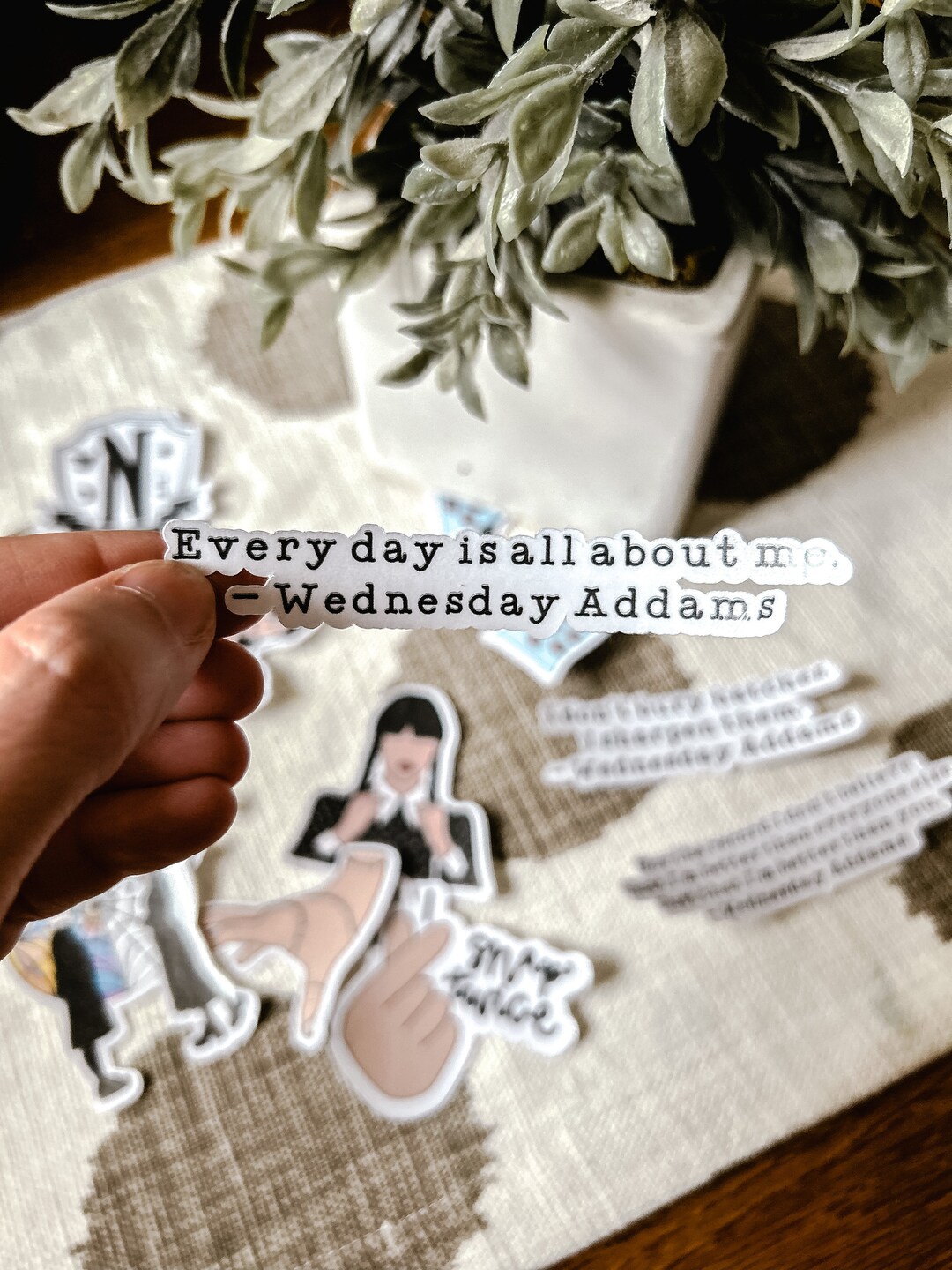 Wednesday Addams Sticker Wednesday Netflix Thing Enid Sticker Window Cup Sticker Waterproof ...