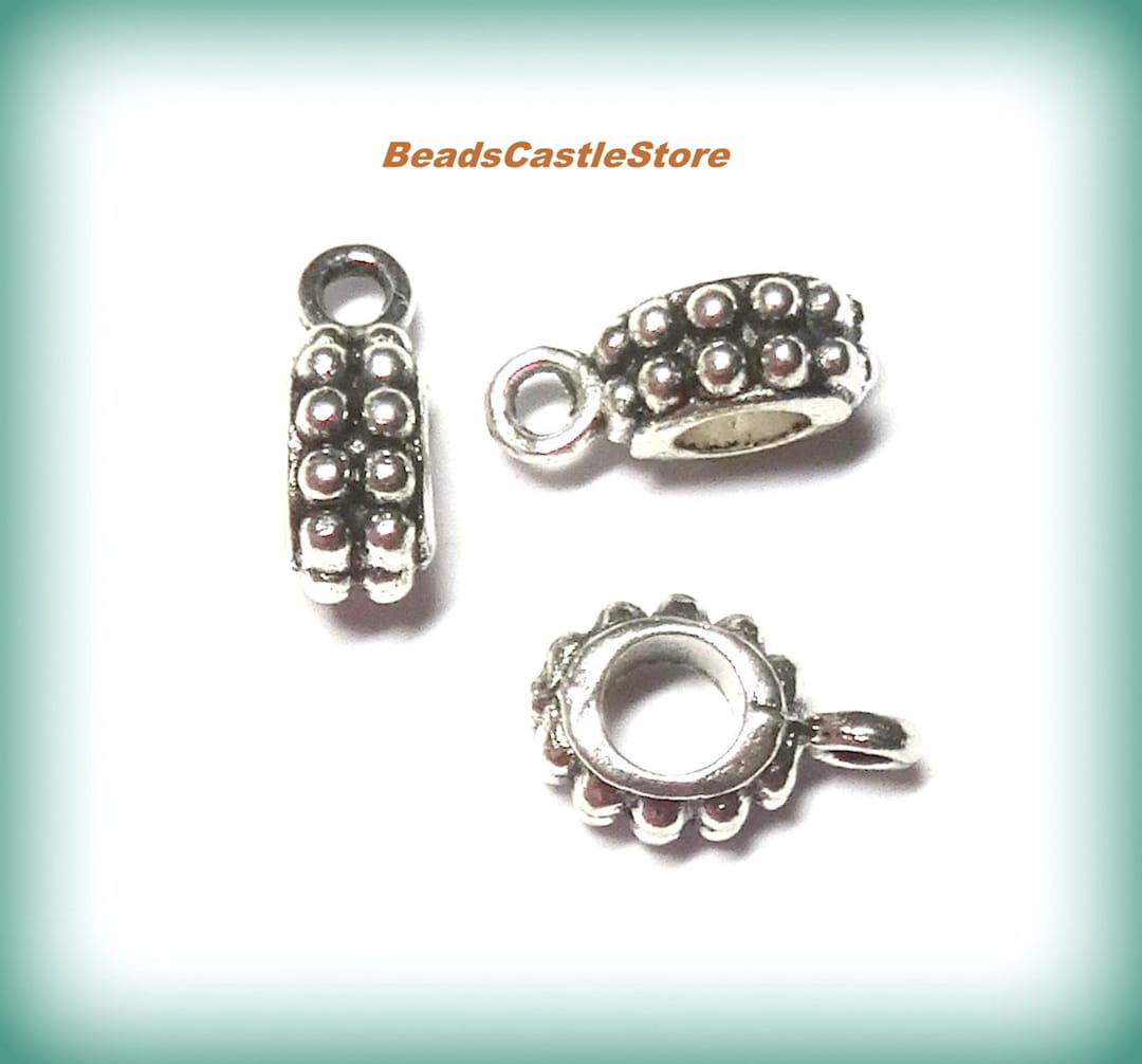 10-20 Pcs Antique Silver Bail-large Hole Bail-size 13mm (loophole ...