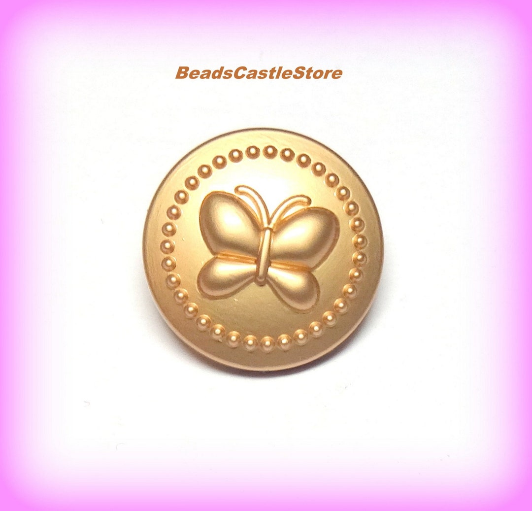 2-6-10 Matte Gold Button-carved Button-round Metal Shank Button-size ...