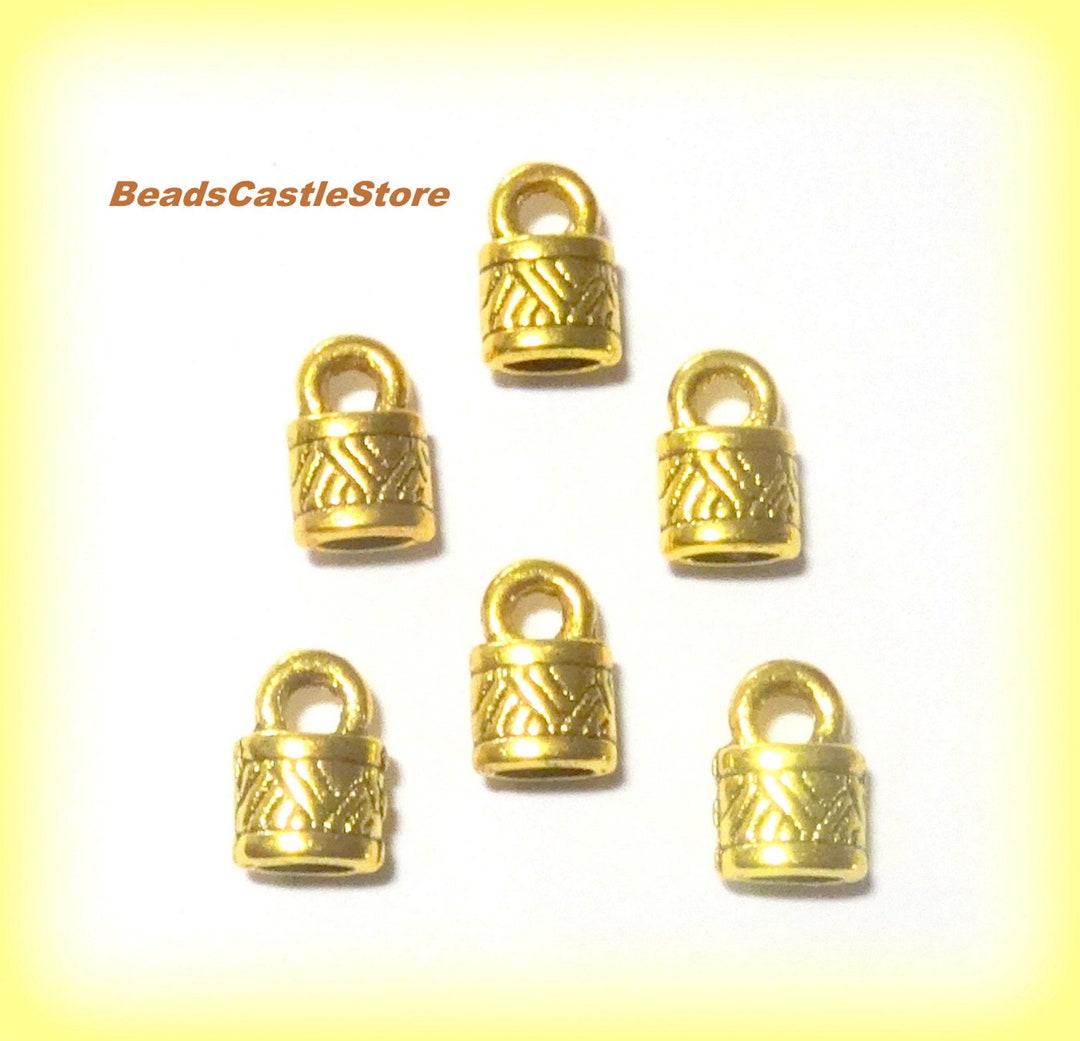 20-40-80 Cord Ends With Loop-antique Gold Cord Terminators-leather Cord ...