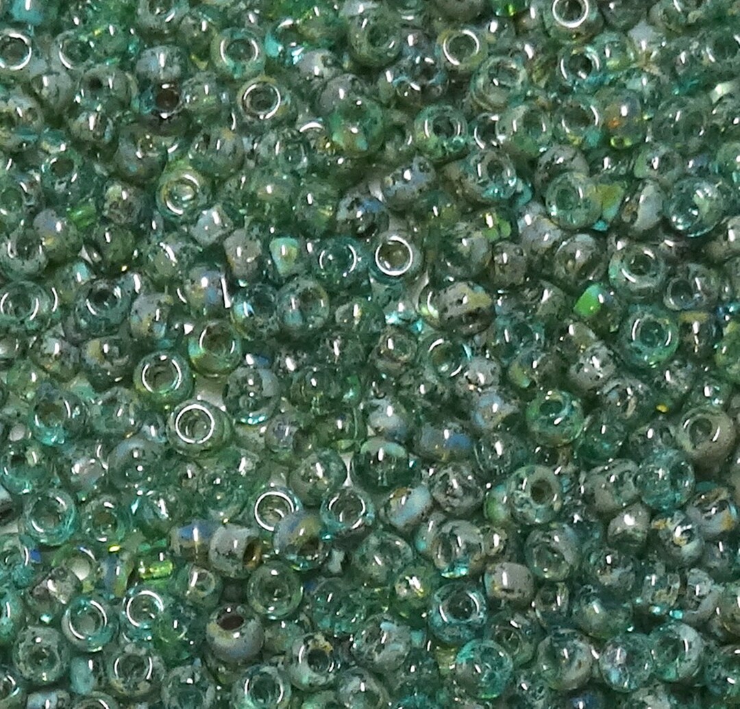 6/0 Transparent Picasso Sea Foam Seed Beads-miyuki Round Seed Bead-size ...