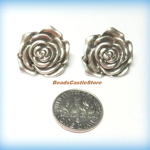 2-6-10 Rose Antique Silver Shank Buttons-flower Metal Fastener-rose in ...
