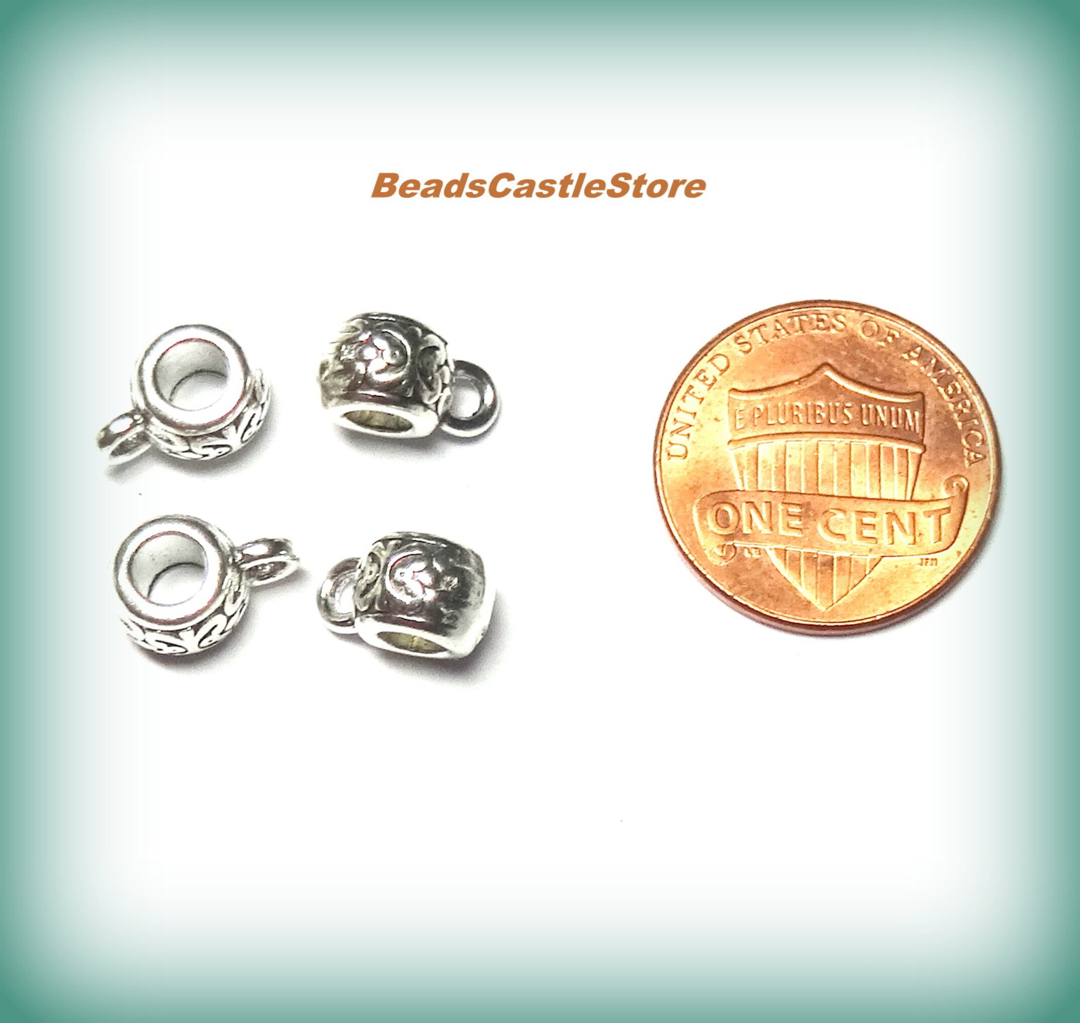 20-40 Bail Beads-silver Metal Hangers-bail Spacers-charm - Etsy