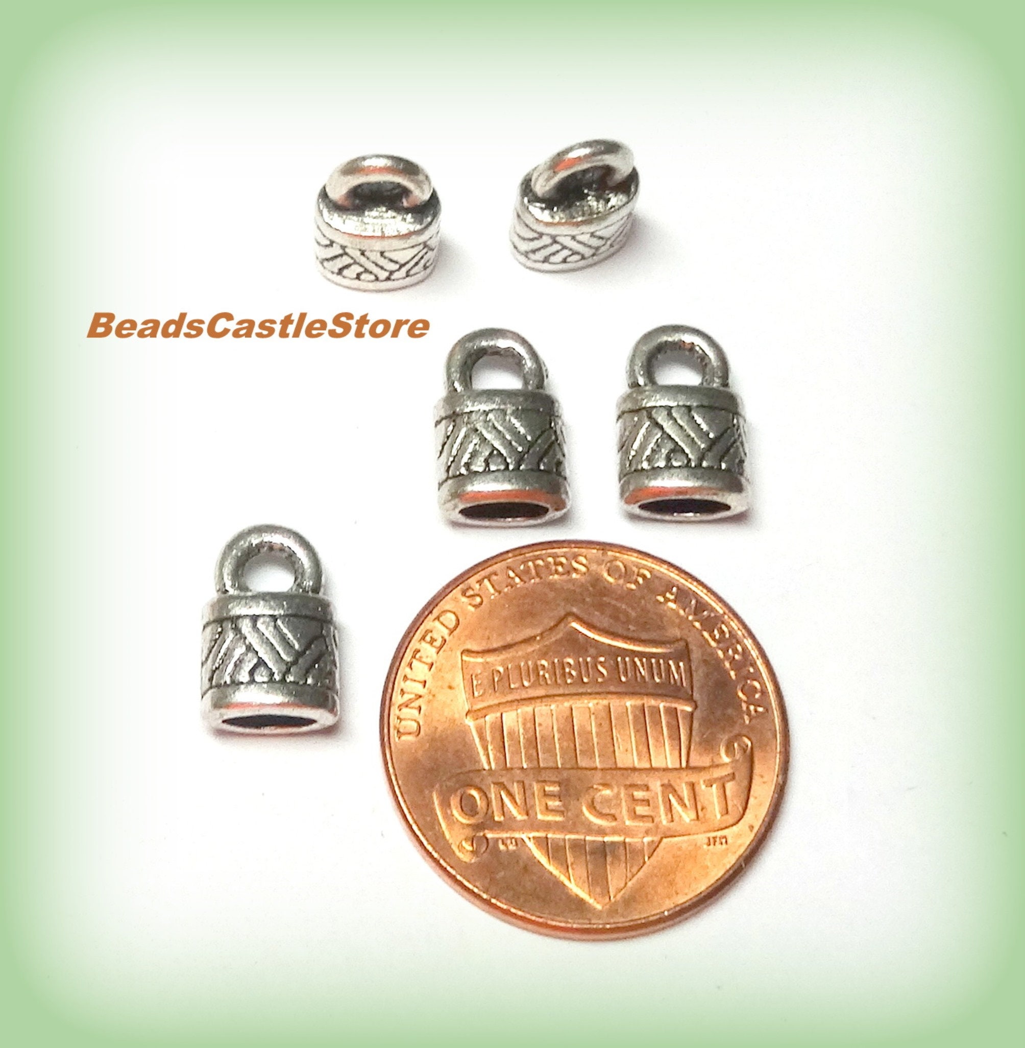 20-40-80 Cord Ends With Loop-antique Silver Cord Terminators-leather ...