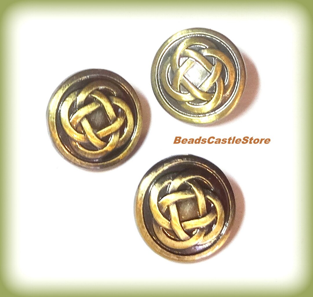 3-6-12 Antique Bronze Button-celtic Motif Button-metal Shank Button ...