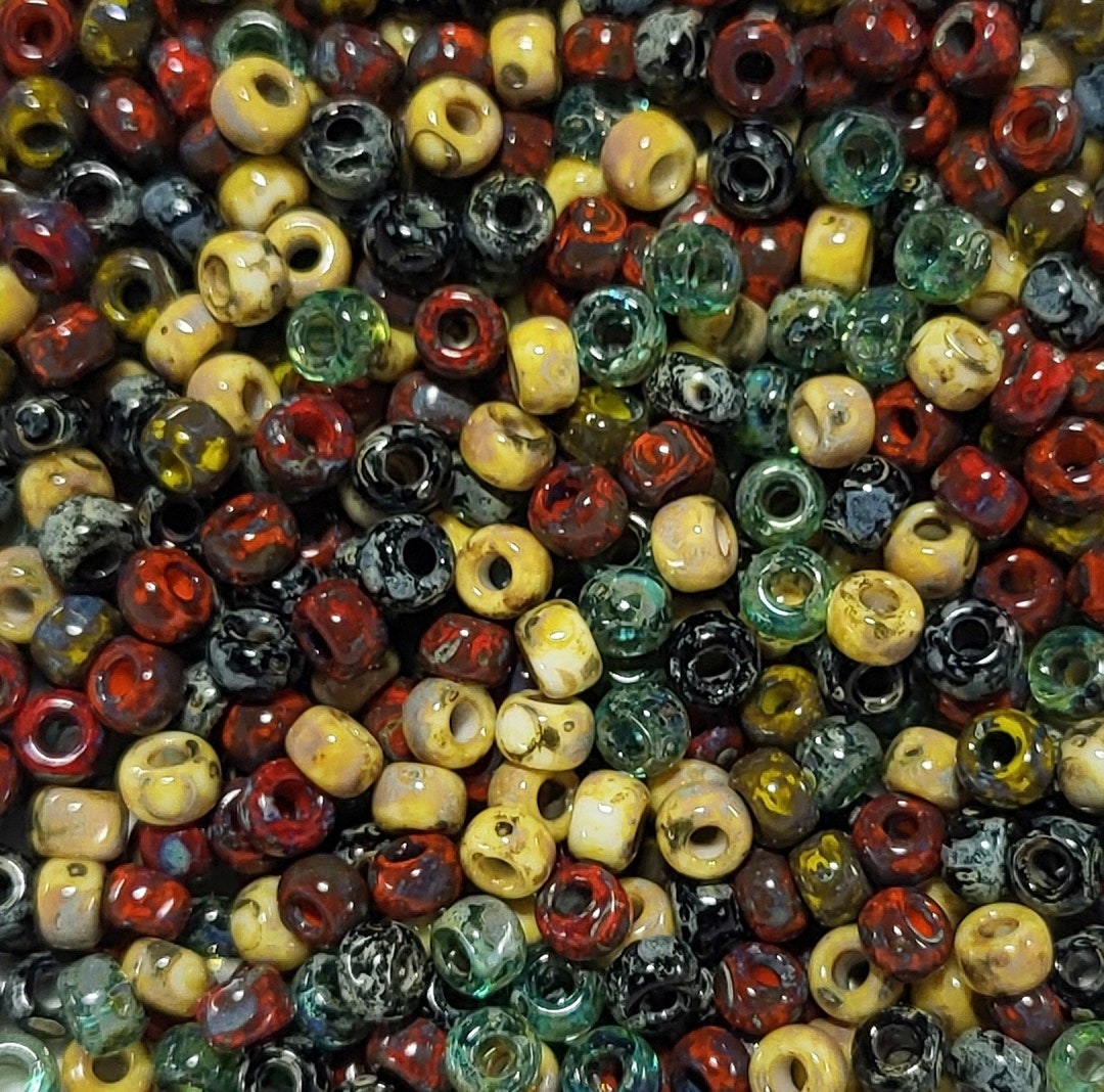 6/0 Miyuki Mix Picasso Round Seed Beads-beadscastlestore Mixture 401 ...