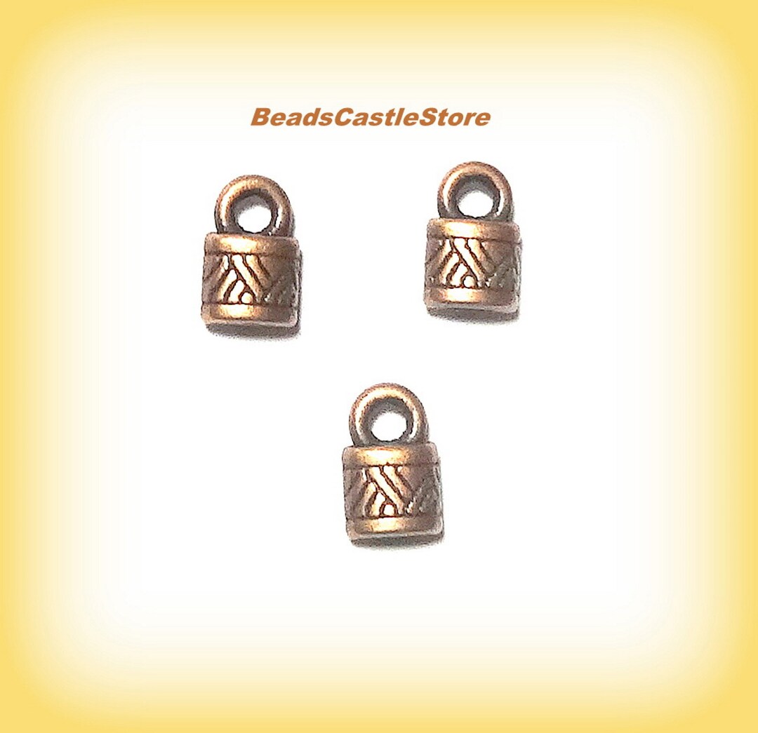 20-40-80 Cord Ends With Loop-antique Red Copper Cord Terminator-leather ...