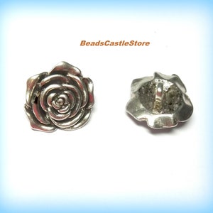 2-6-10 Rose Antique Silver Shank Buttons-flower Metal Fastener-rose in ...