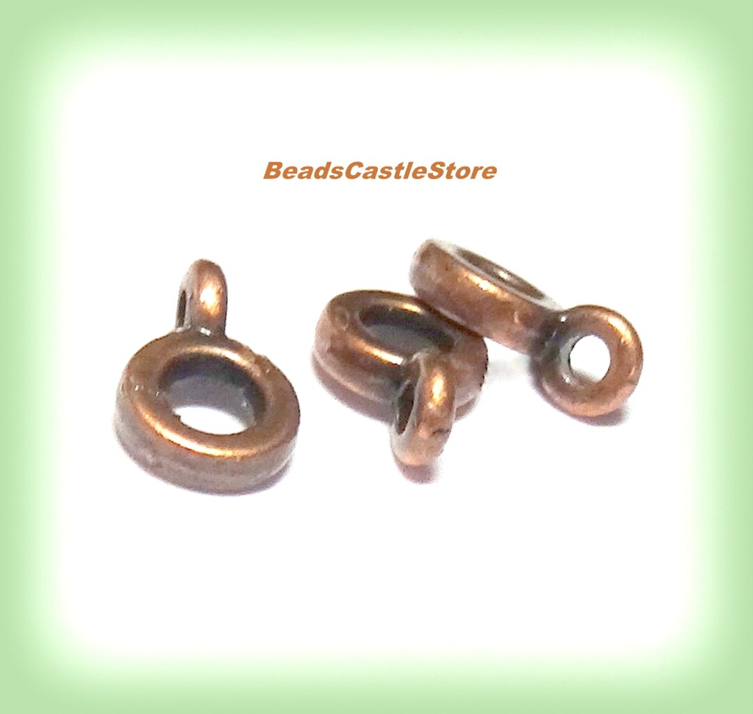 20-40-80 Bail Beads-antique Copper Color Metal Bails-round Thin Bail-6 ...