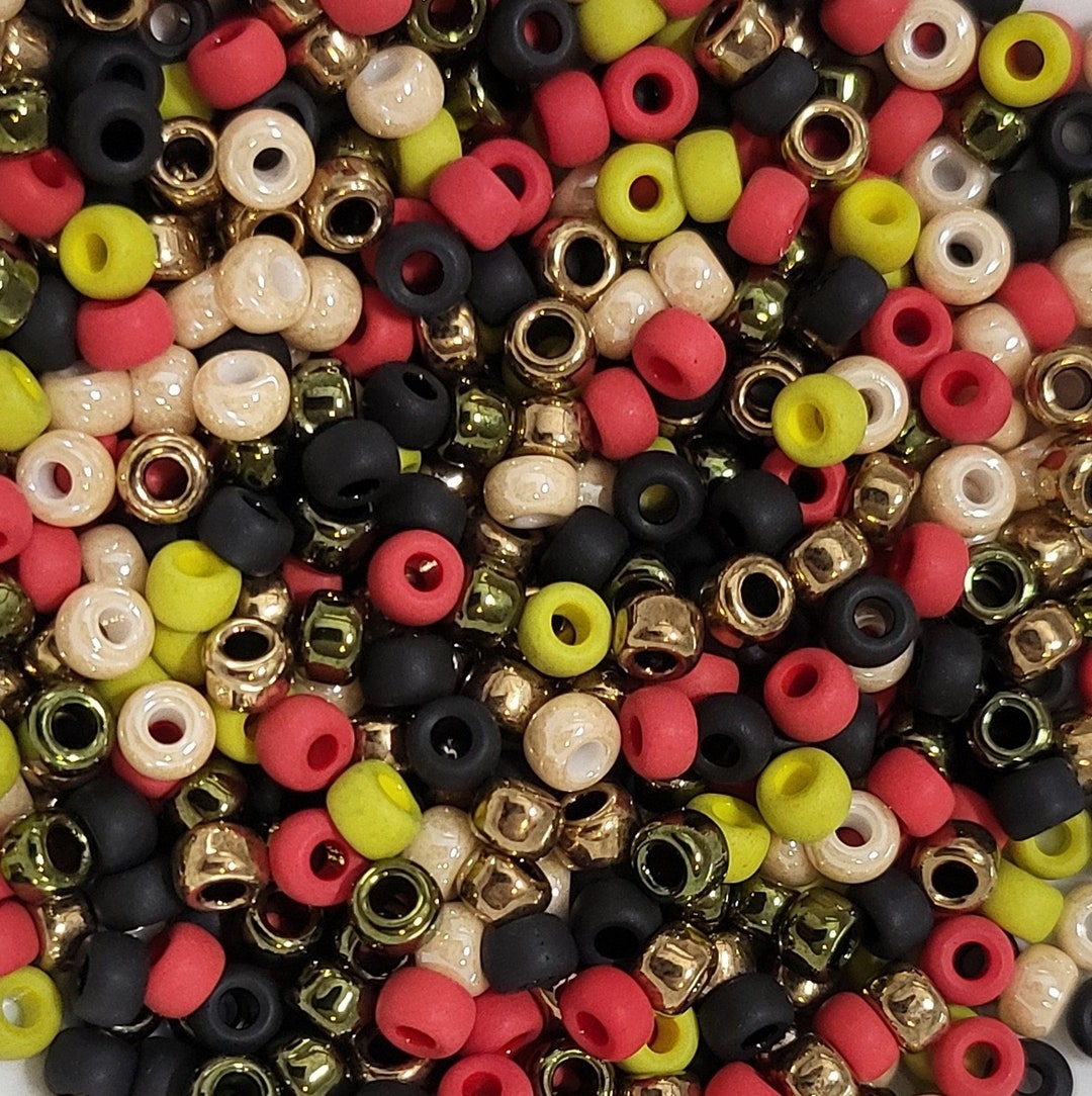 6/0 Miyuki Mix Round Seed Beads-beadscastlestore Mixture-black Beige ...