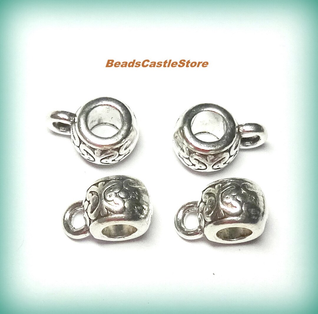 20-40 Bail Beads-silver Metal Hangers-bail Spacers-charm Hangers-8mm X ...