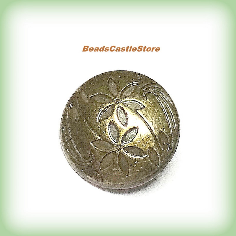 Round Metal Buttons Floral - Etsy