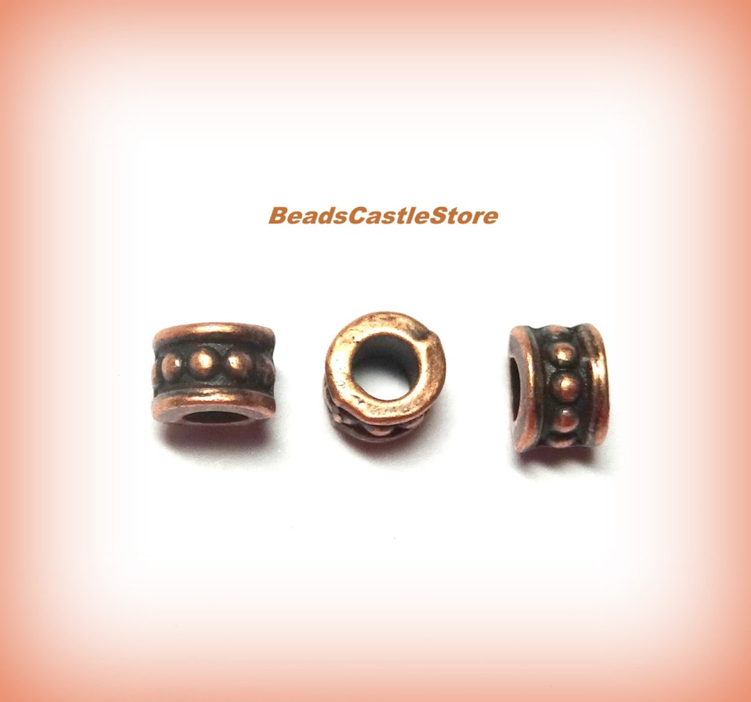 40 Copper Spacer-cylinder Bead-red Copper Metal Bead-jewelry Supply ...