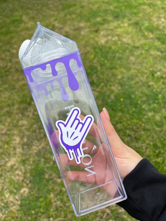 17oz Purple Dripping Houston Milk Carton Water Bottle Home & Living ...