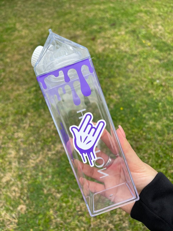 17oz Purple Dripping Houston Milk Carton Water Bottle Home & Living ...