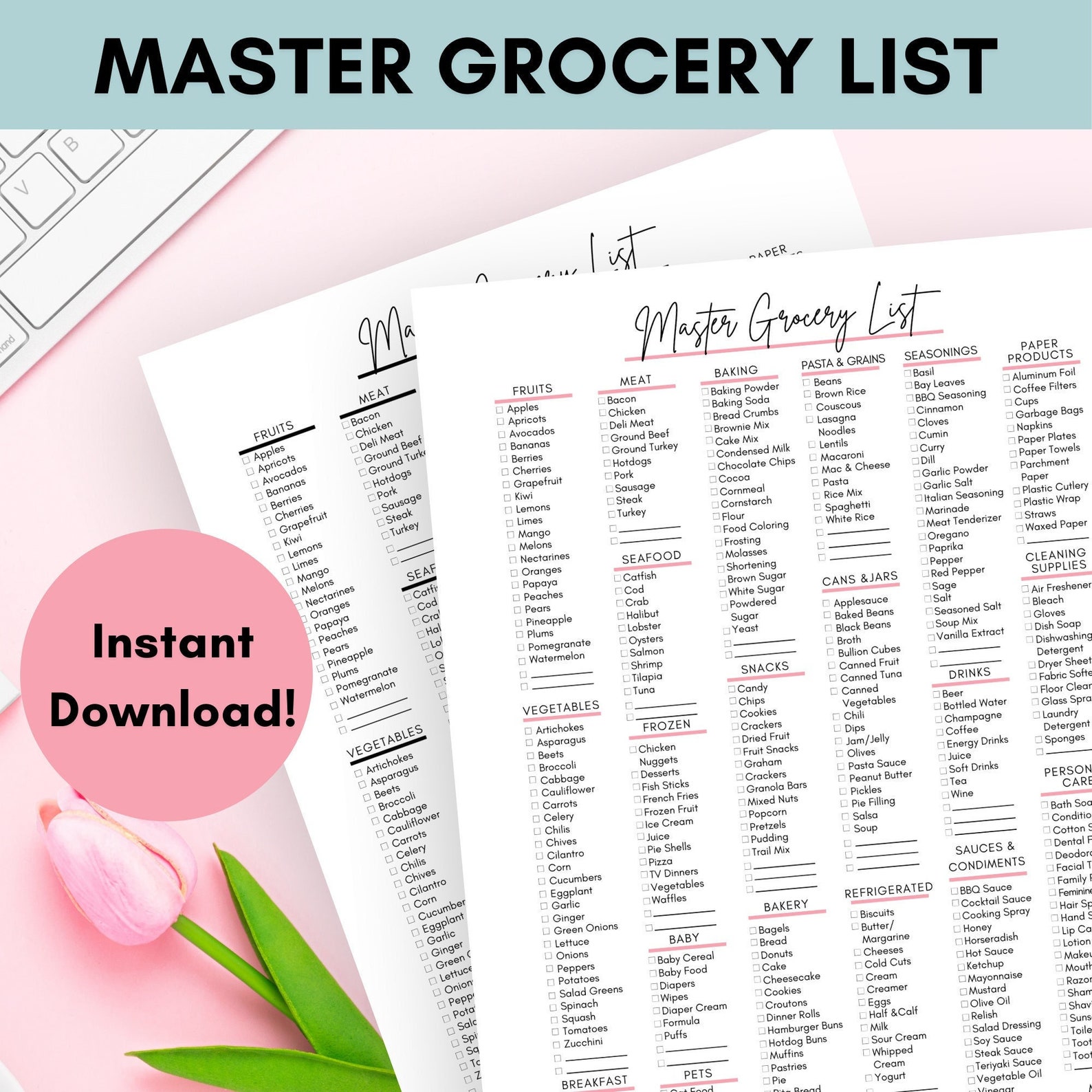 Master Grocery Shopping List Printable Shopping List - Etsy