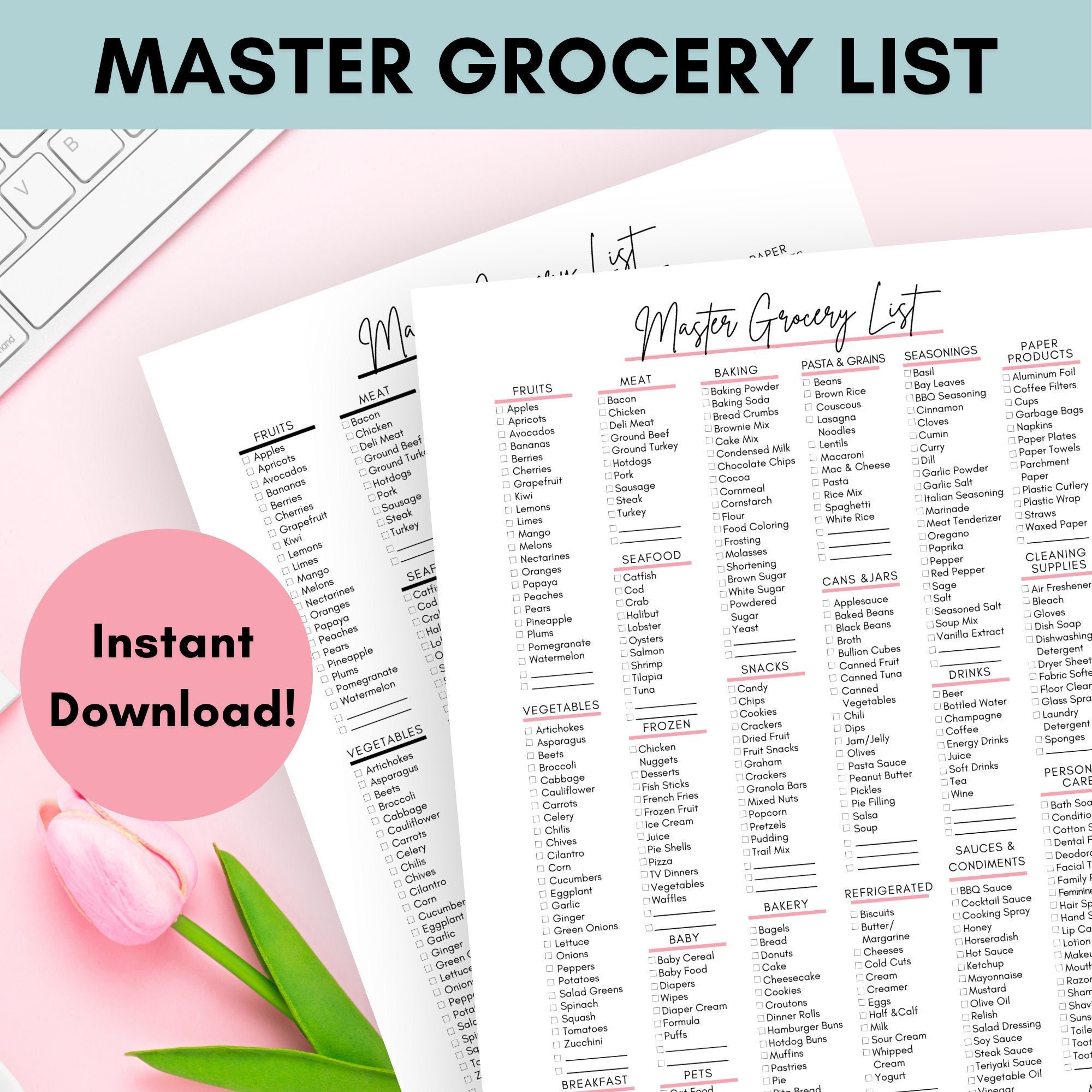 Master Grocery Shopping List Printable Shopping List - Etsy