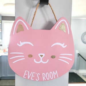 Cat Decor for Kids Room, Cat Themed Nursery Art, Pastel Cat Art, Wood ...