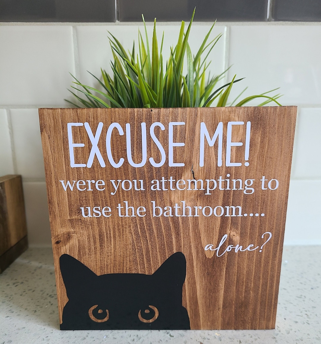 Cat Bathroom Sign, Funny Cat Sign, Cat Lovers Decor, Funny Cat Saying ...