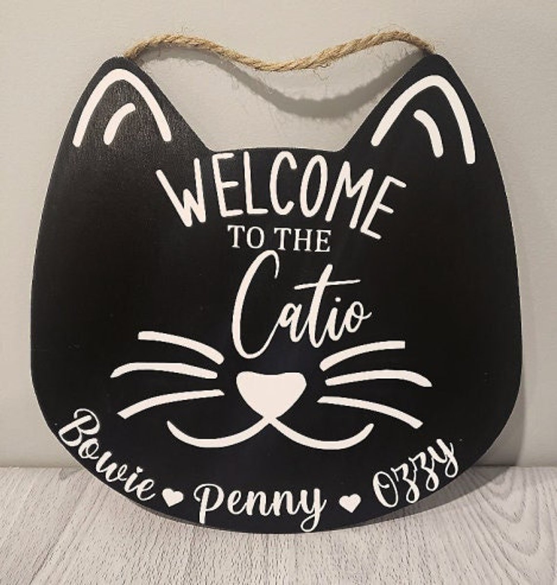 Welcome to the Catio Wood Sign Cat Head Sign Cat House Sign - Etsy Canada