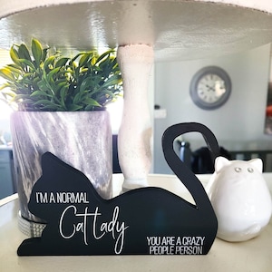 Funny Cat Sign, Cat Lovers Decor, Crazy Cat Lady, Funny Cat Quote, Wood ...