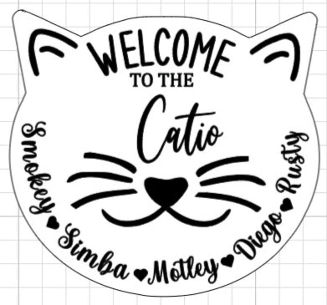 Welcome to the Catio Wood Sign Cat Head Sign Cat House Sign - Etsy Canada