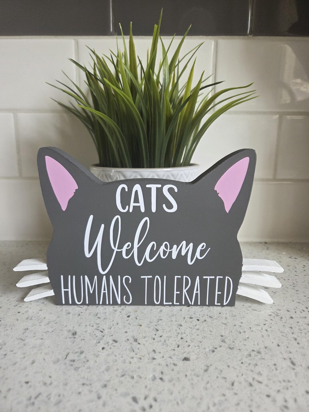 Cats Welcome Humans Tolerated, Funny Wood Cat Signs, Cat Signs for Cat ...